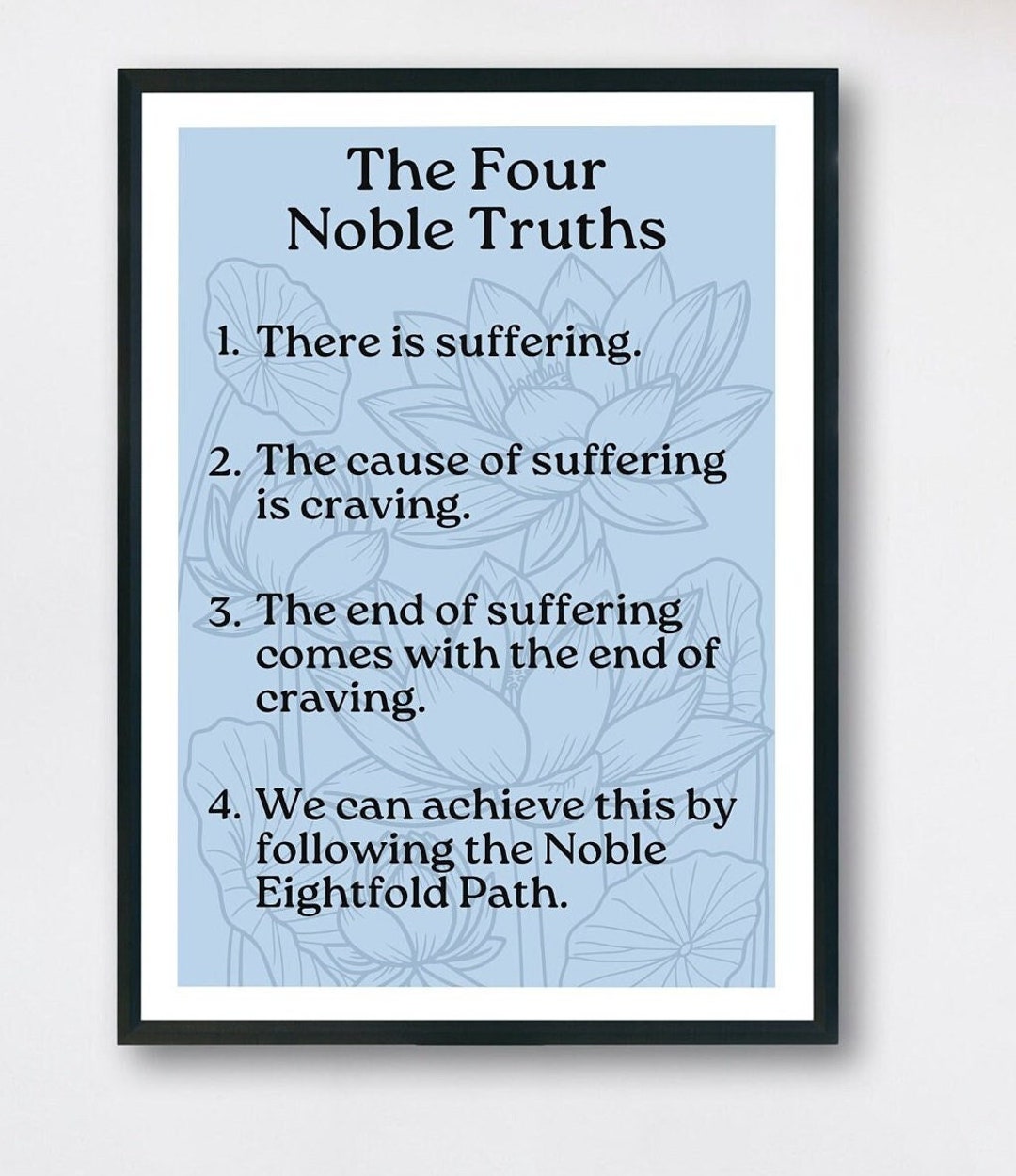 The Four Noble Truths Buddhist Teachings Poster Light Blue - Etsy