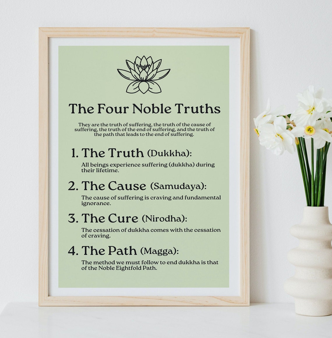 The Four Noble Truths Print - a Digital Downloadable Poster - Light ...