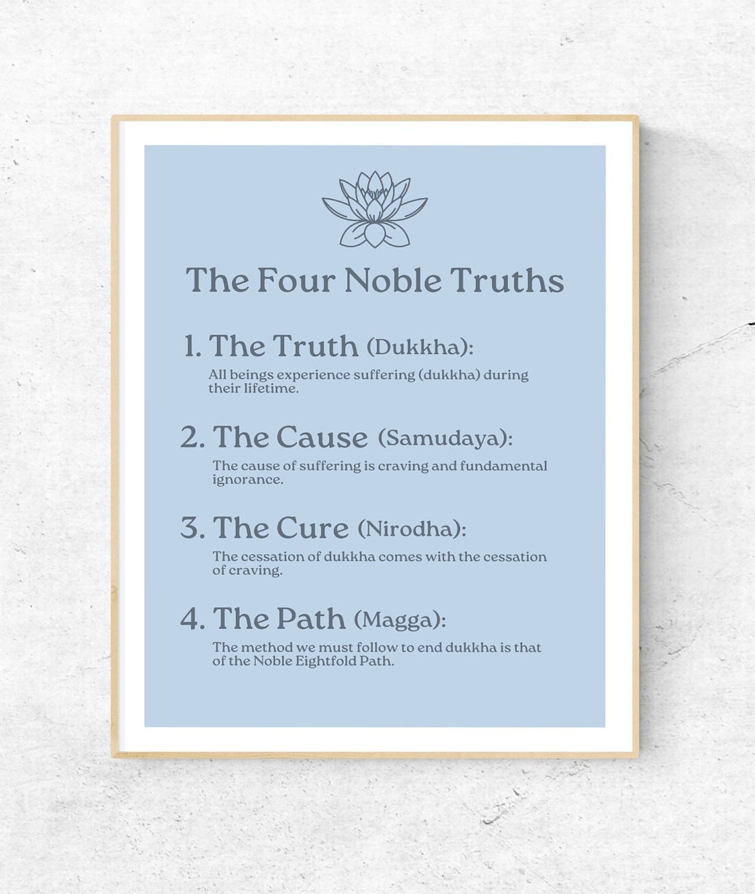 The Four Noble Truths Print - a Digital Downloadable Poster - Light ...