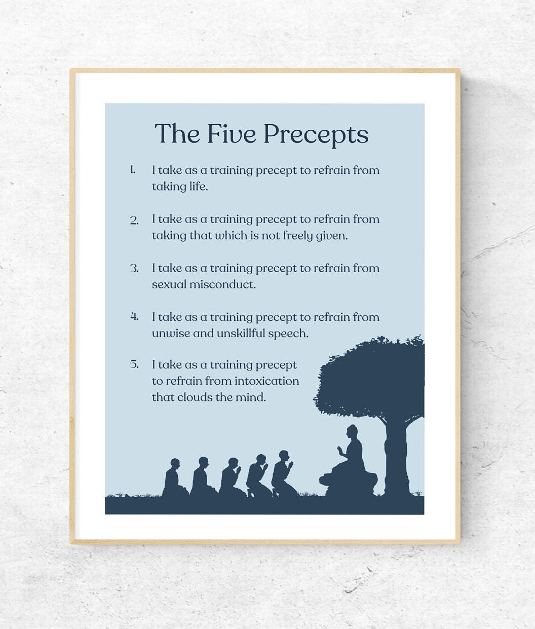 The Five Precepts Print- a Digital Downloadable Print - Light Blue - Etsy