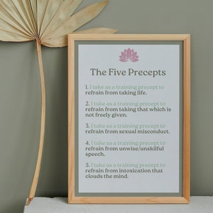 The Five Precepts Print a Digital Downloadable Print Light Blue - Etsy