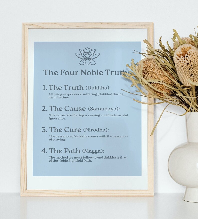 The Four Noble Truths Print - a Digital Downloadable Poster - Light ...