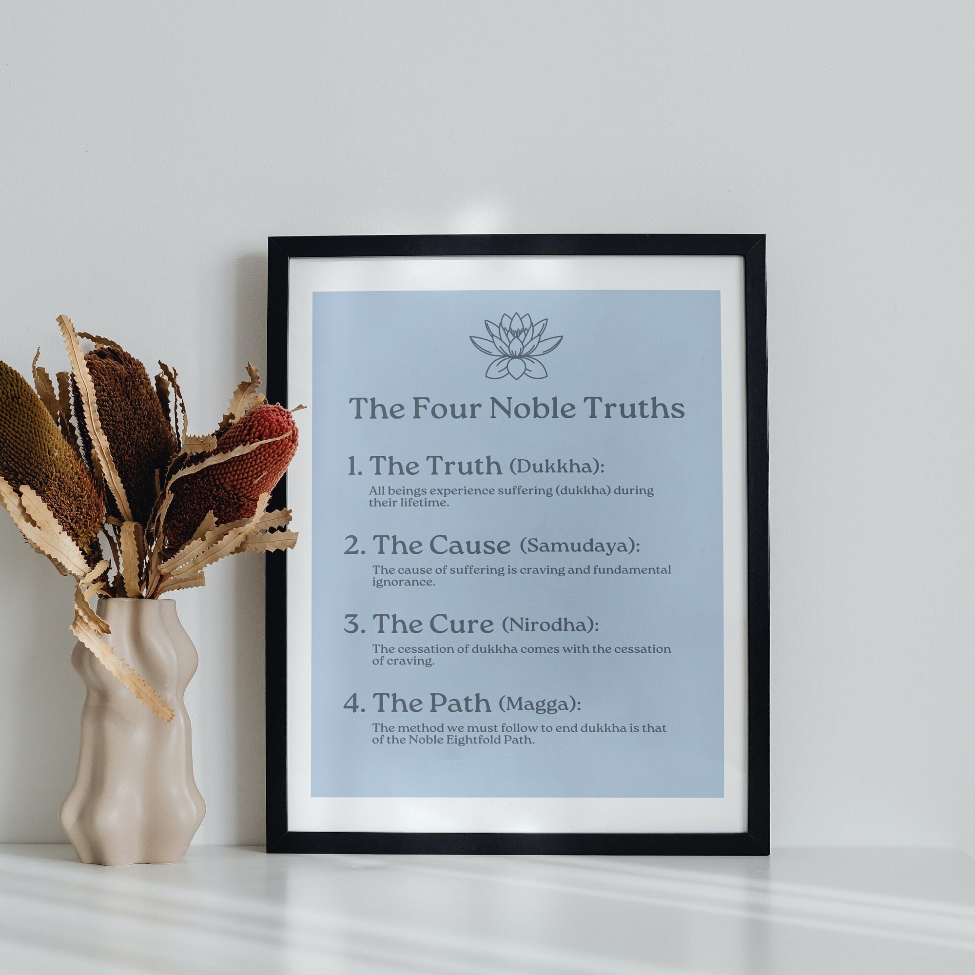 The Four Noble Truths Print - a Digital Downloadable Poster - Light ...