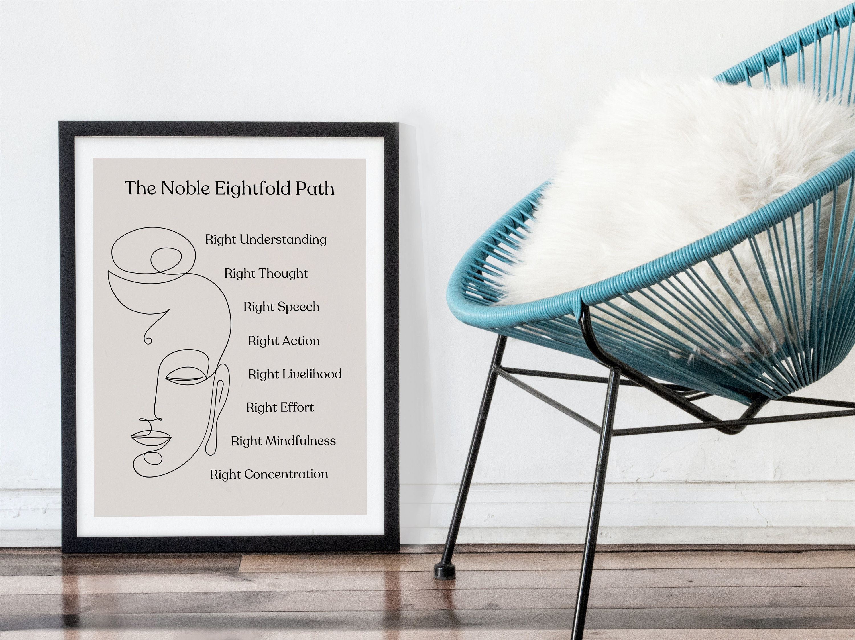 The Eightfold Path Poster - a Digital Downloadable Poster - Beige - Etsy