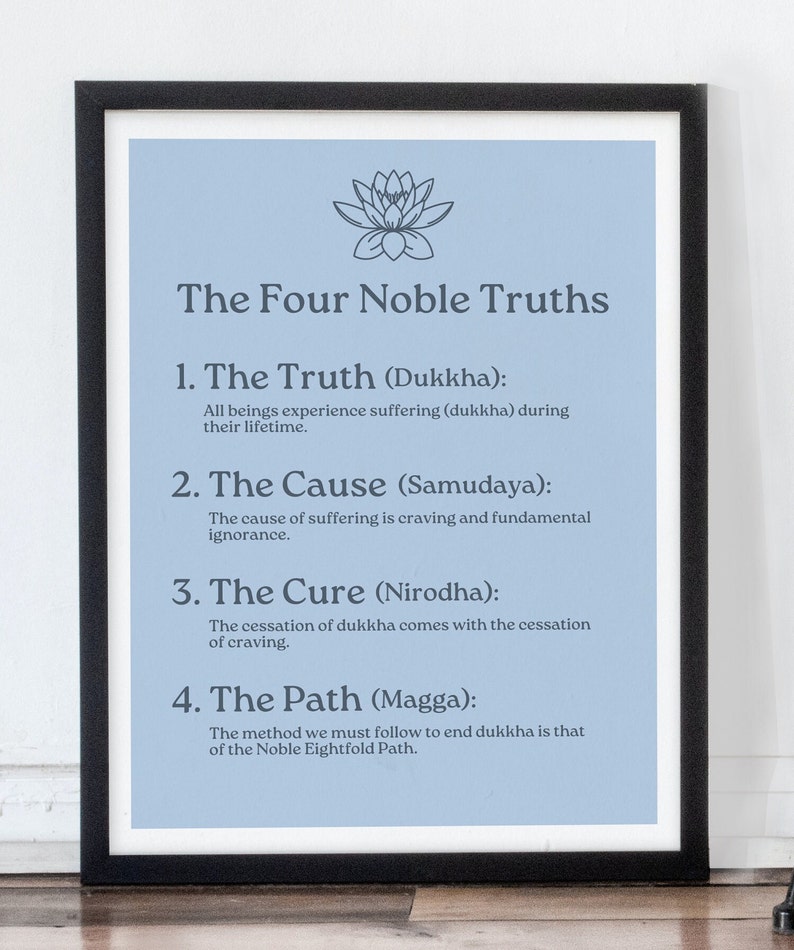 The Four Noble Truths Print - a Digital Downloadable Poster - Light ...