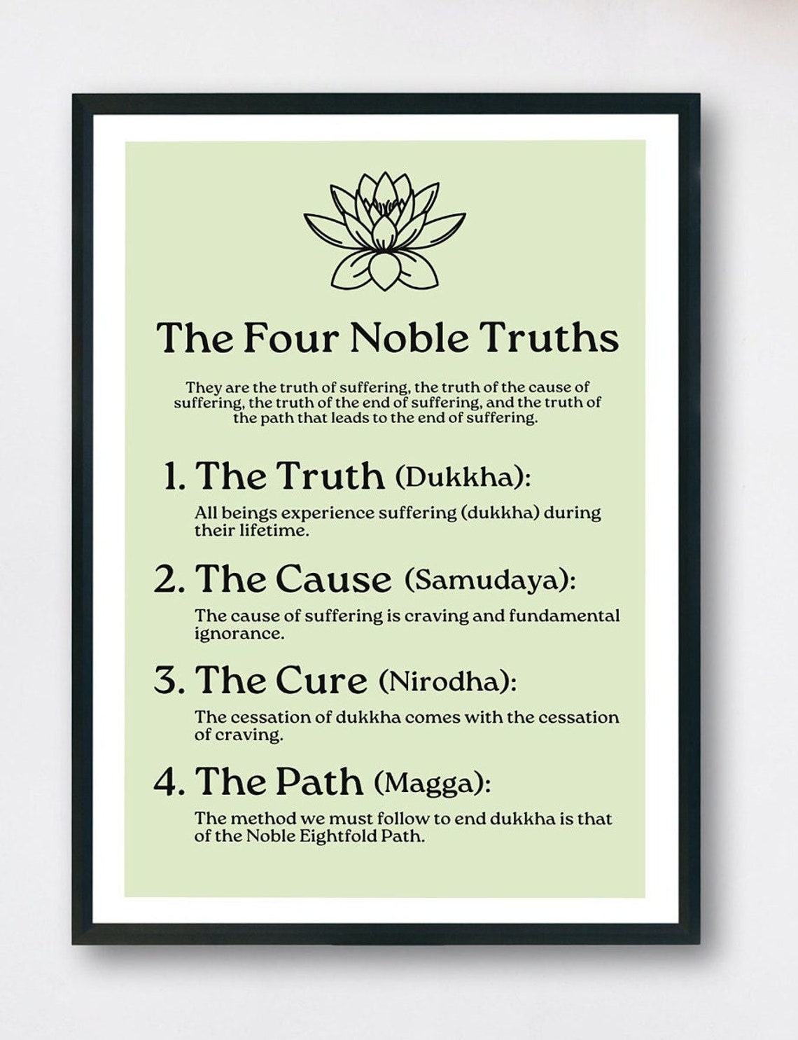 The Four Noble Truths Print - a Digital Downloadable Poster - Light ...