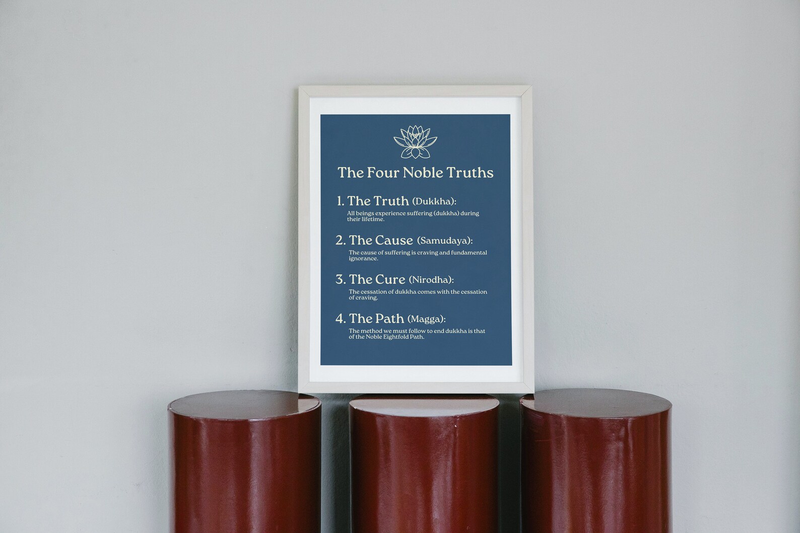 The Four Noble Truths Print - a Digital Downloadable Poster - Dark Blue ...
