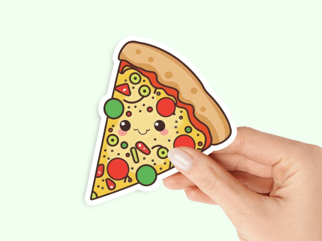 Cute Kawaii Pizza Slice Sticker Adorable Design Vinyl - Etsy