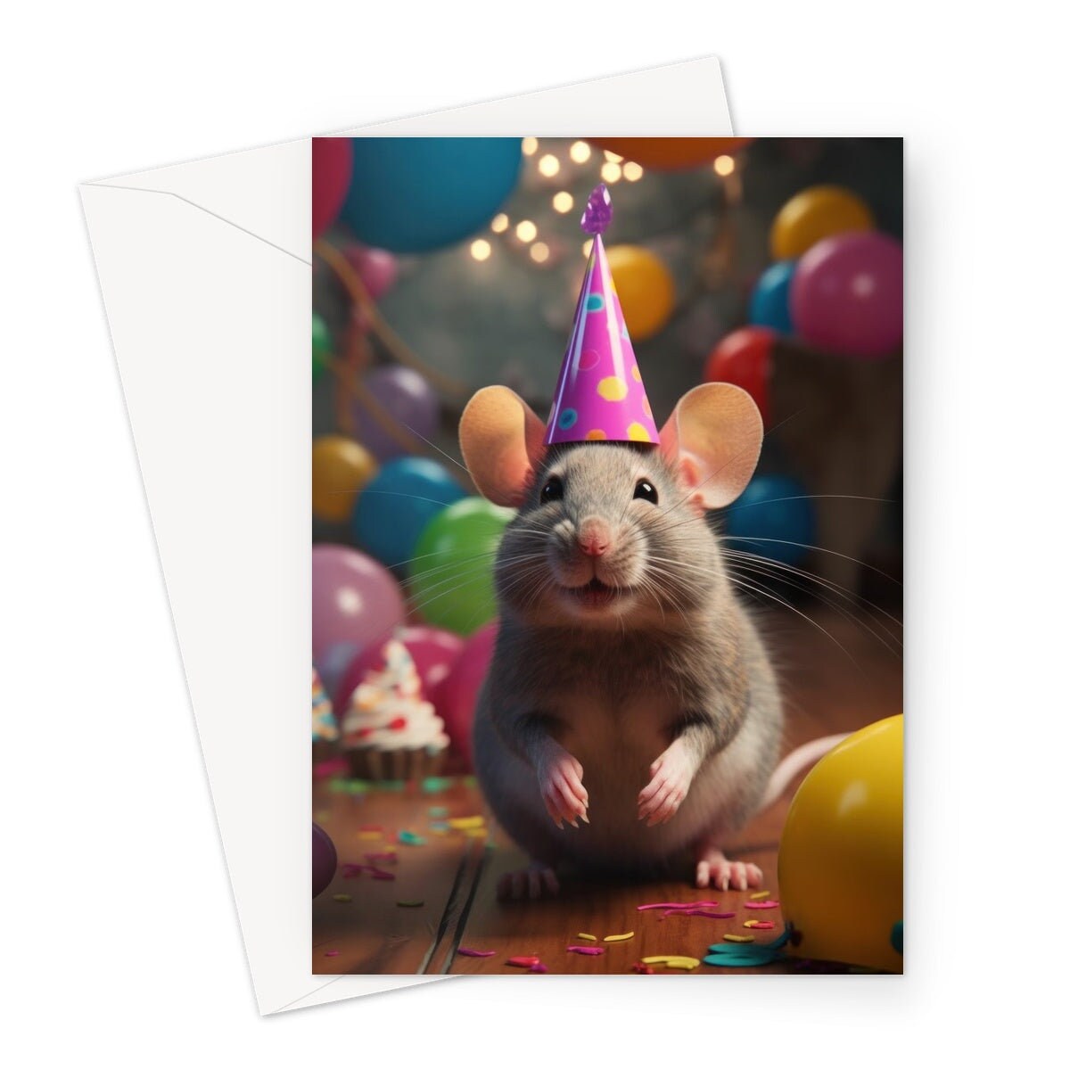 Mouse Birthday Greeting Card Blank Inside - Etsy