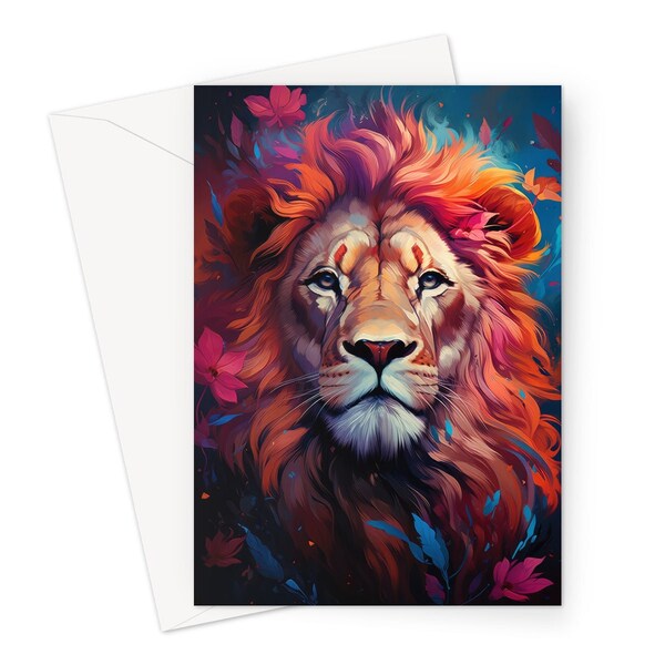 Lion Greeting Card - Etsy
