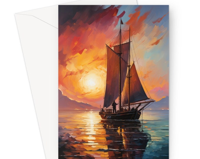Sailboat Card. Well Wishes Card. Smooth Sailing. Best Wishes Card ...