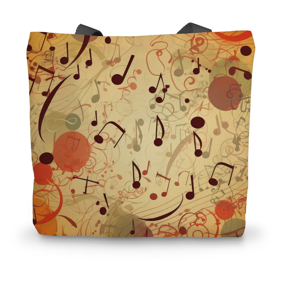 Musical Canvas Tote Bag A Cute Designer Tote Bag With a Music Design ...