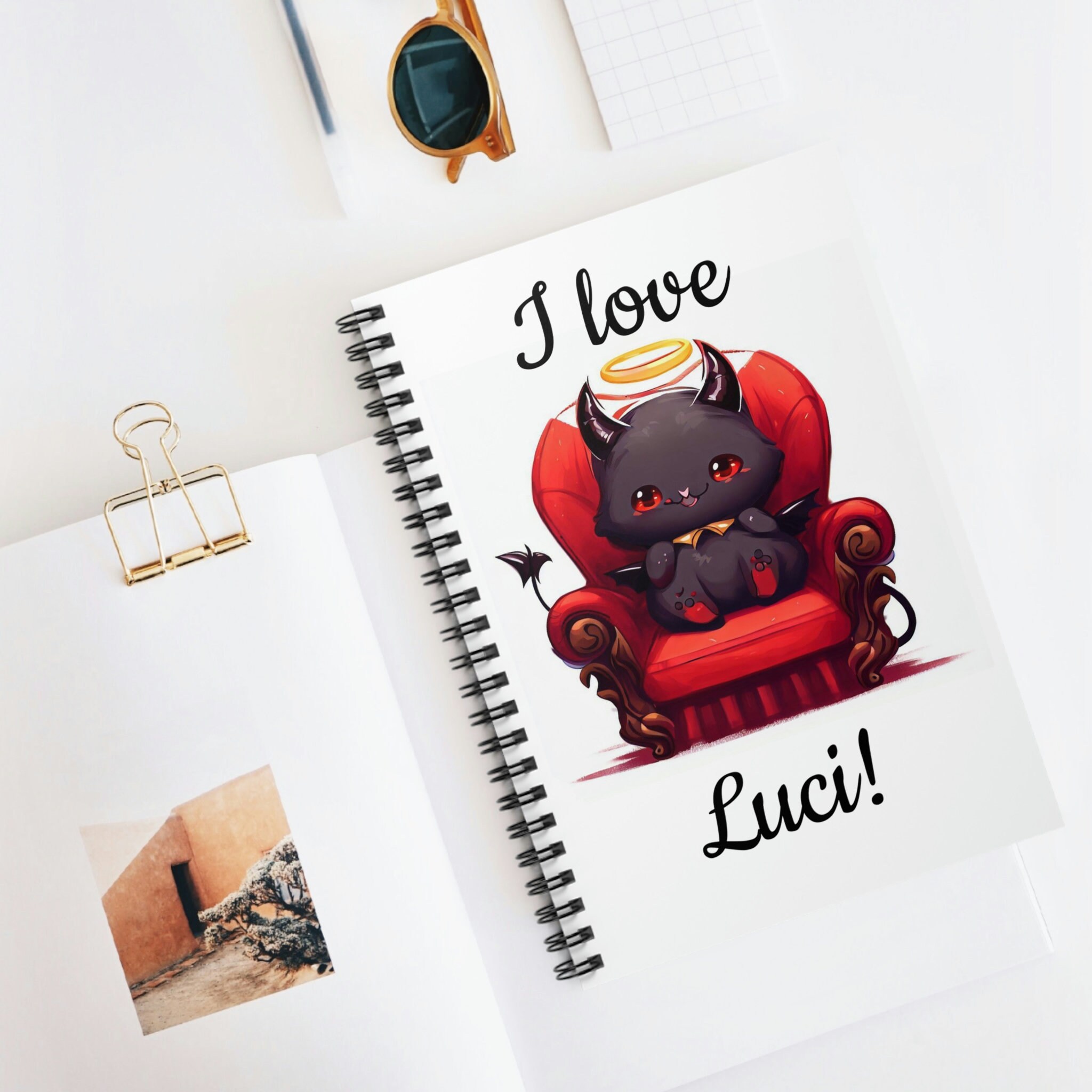 I Love Luci Lucifer Cat Spiral Notebook Ruled Line Lucifer Journal ...