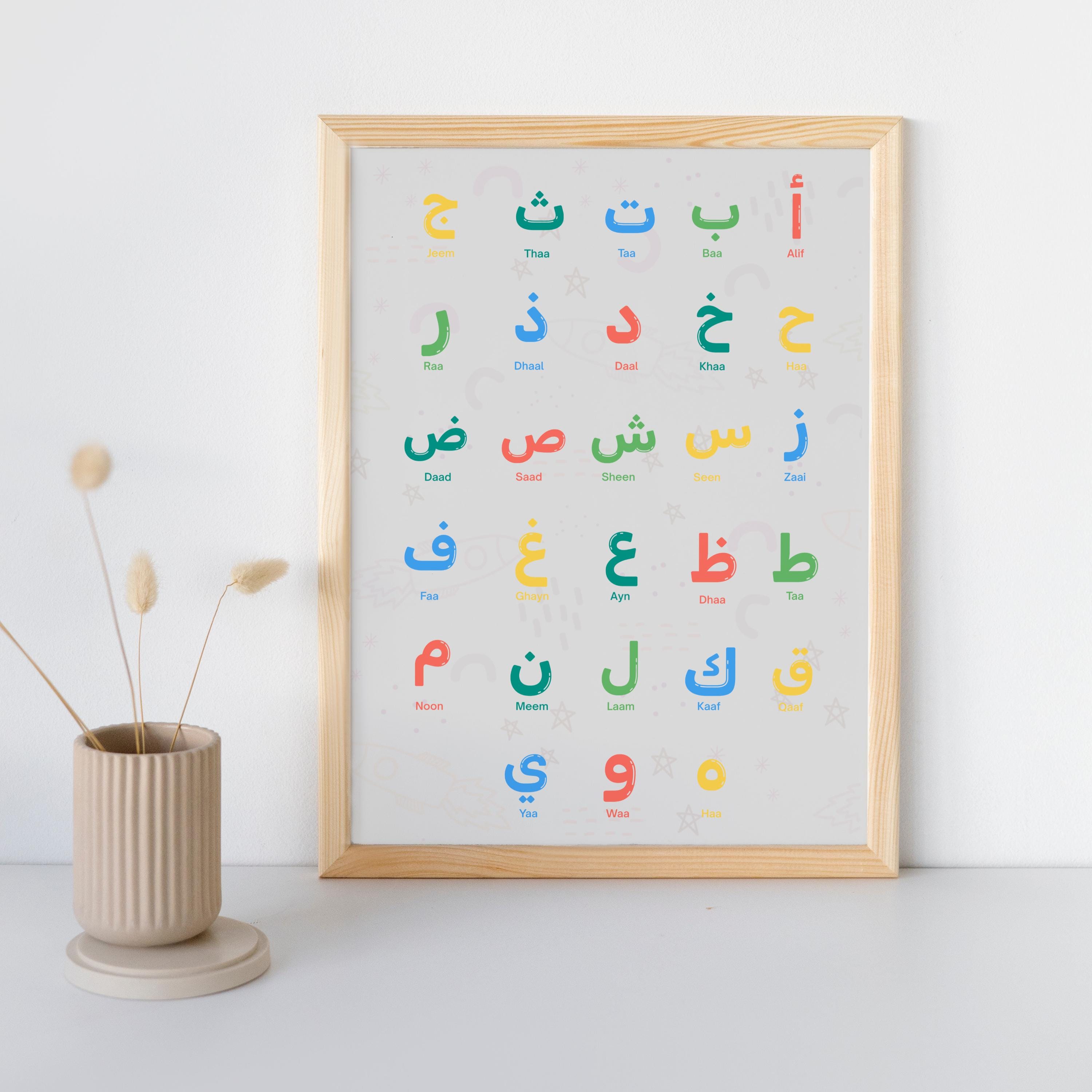 Arabic Alphabet Poster: Montessori Arabic Learning Print, Islamic ...