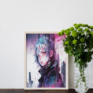 Digital Dreams: Cyberpunk Digital Print, Poster, Cyberpunk Girl, Wall ...