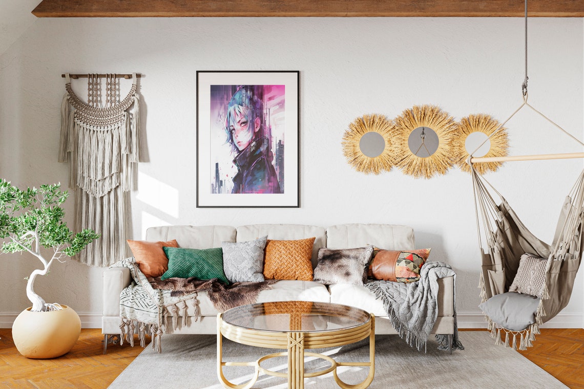 Digital Dreams: Cyberpunk Digital Print, Poster, Cyberpunk Girl, Wall ...