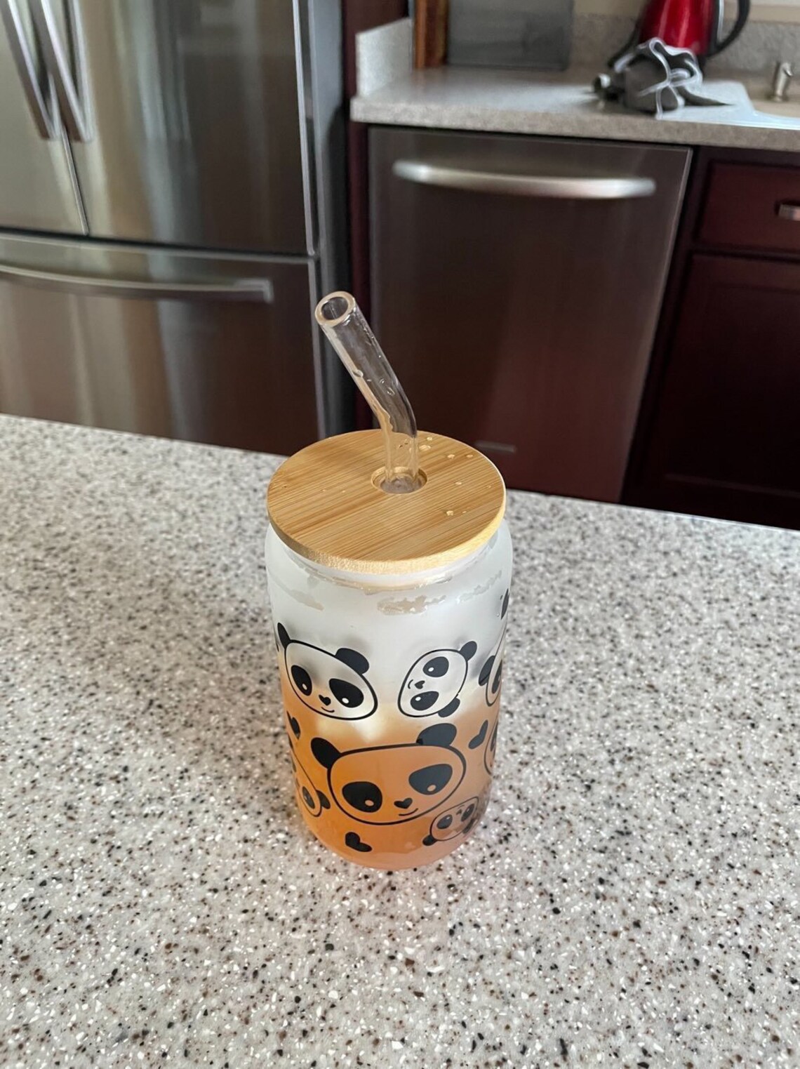 Cute Panda Cup, Panda Glass Can, Kawaii Panda Iced Coffee Cup - Etsy