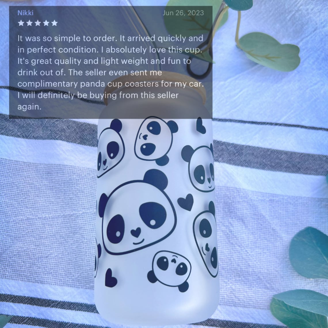 Cute Panda Cup, Panda Glass Can, Kawaii Panda Iced Coffee Cup - Etsy