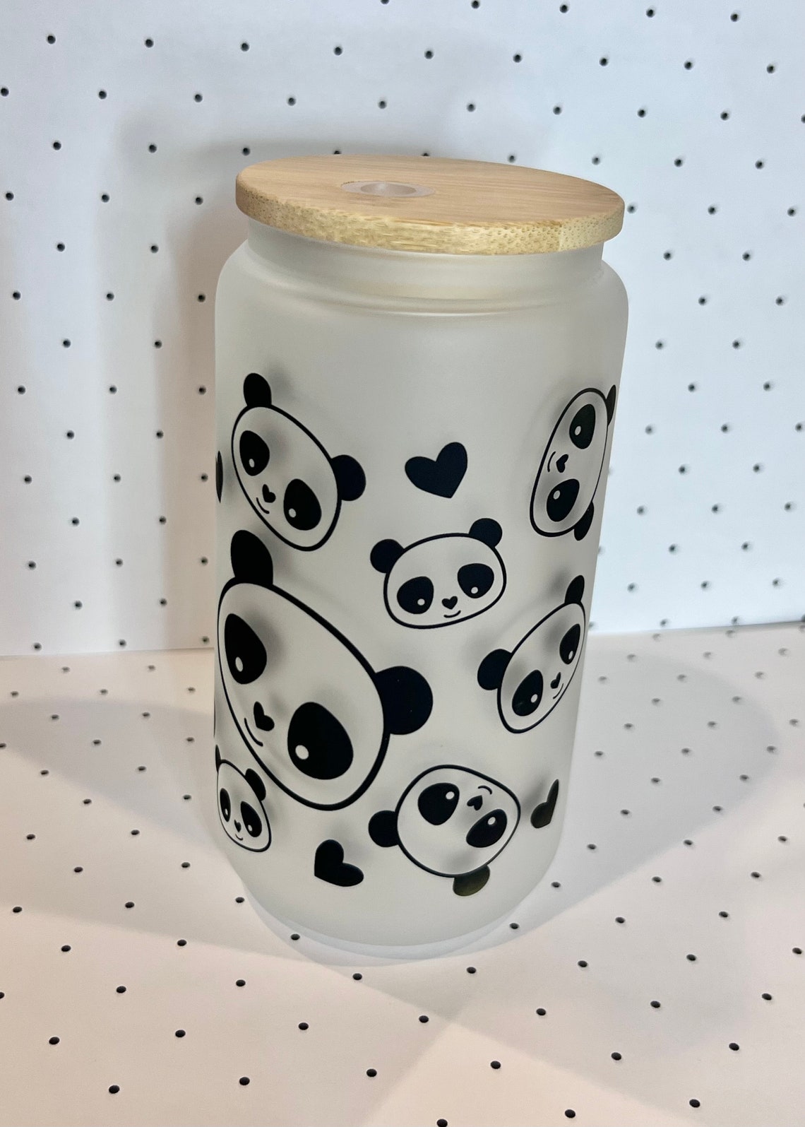 Cute Panda Cup, Panda Glass Can, Kawaii Panda Iced Coffee Cup - Etsy