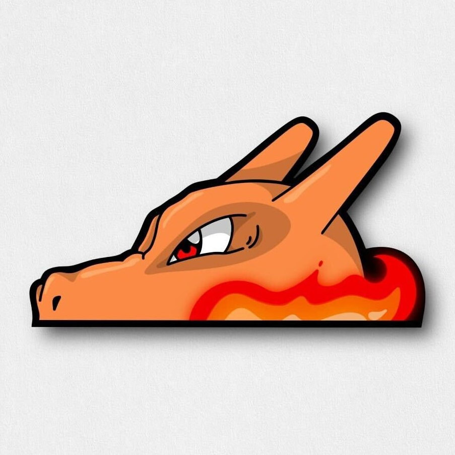 Charizard Holographic Peeker Sticker - Etsy