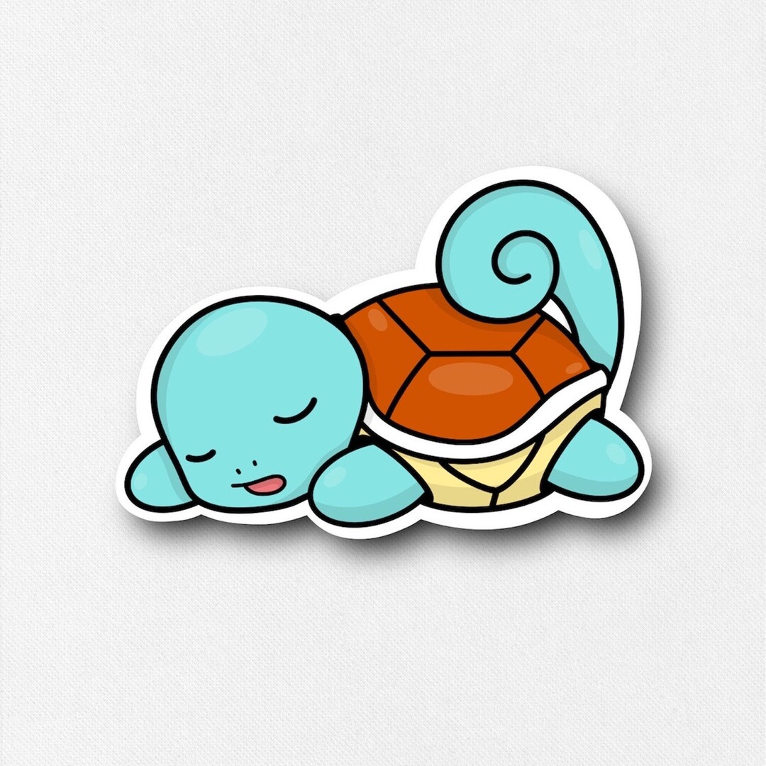 Kanto sleepy Squirtle Sticker - Etsy