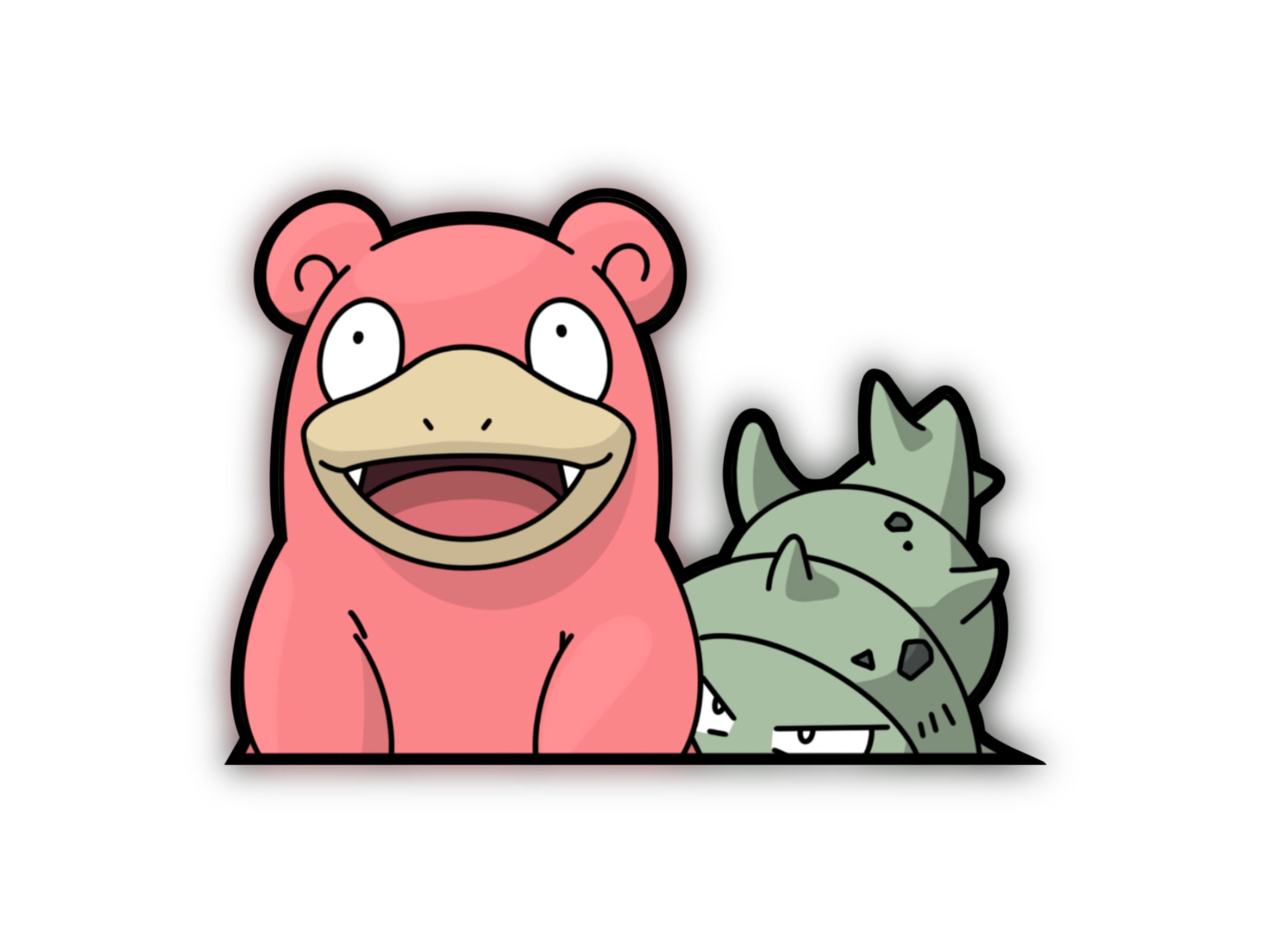Slowbro Pokémon Peeker Sticker - Etsy