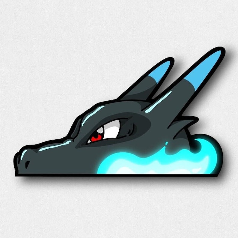 Mega Charizard Peeker Sticker Holographic - Etsy