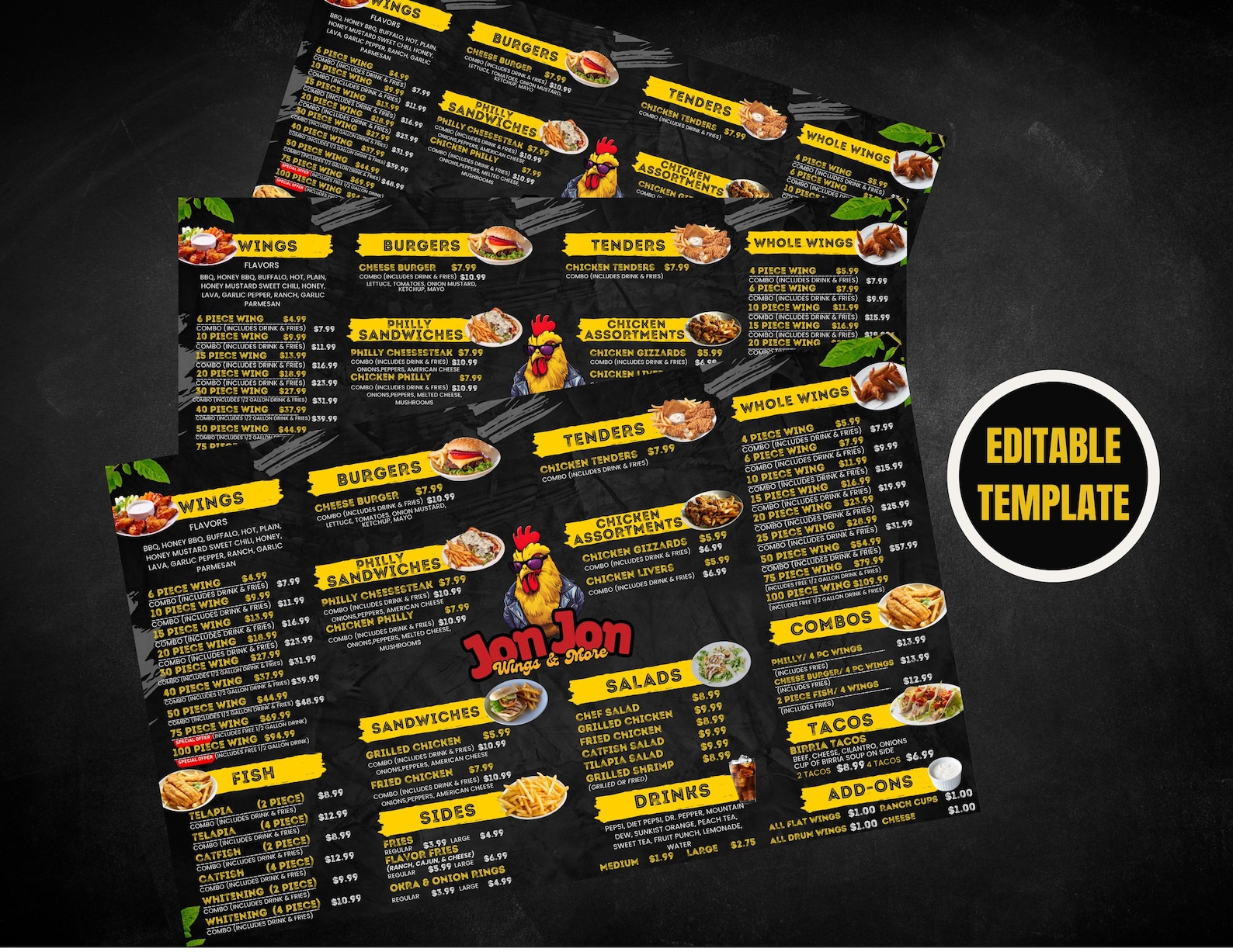 Tv Menu Board for Restaurant, Digital Menu Board, or Printable Menu ...