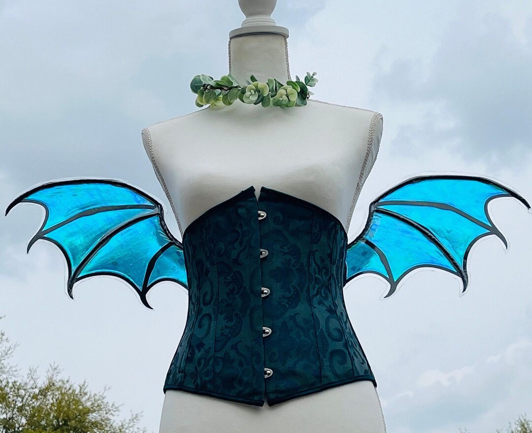 Dragon Wings for Photoshoot Adult Cosplay Teal Blue Green Iridescent ...