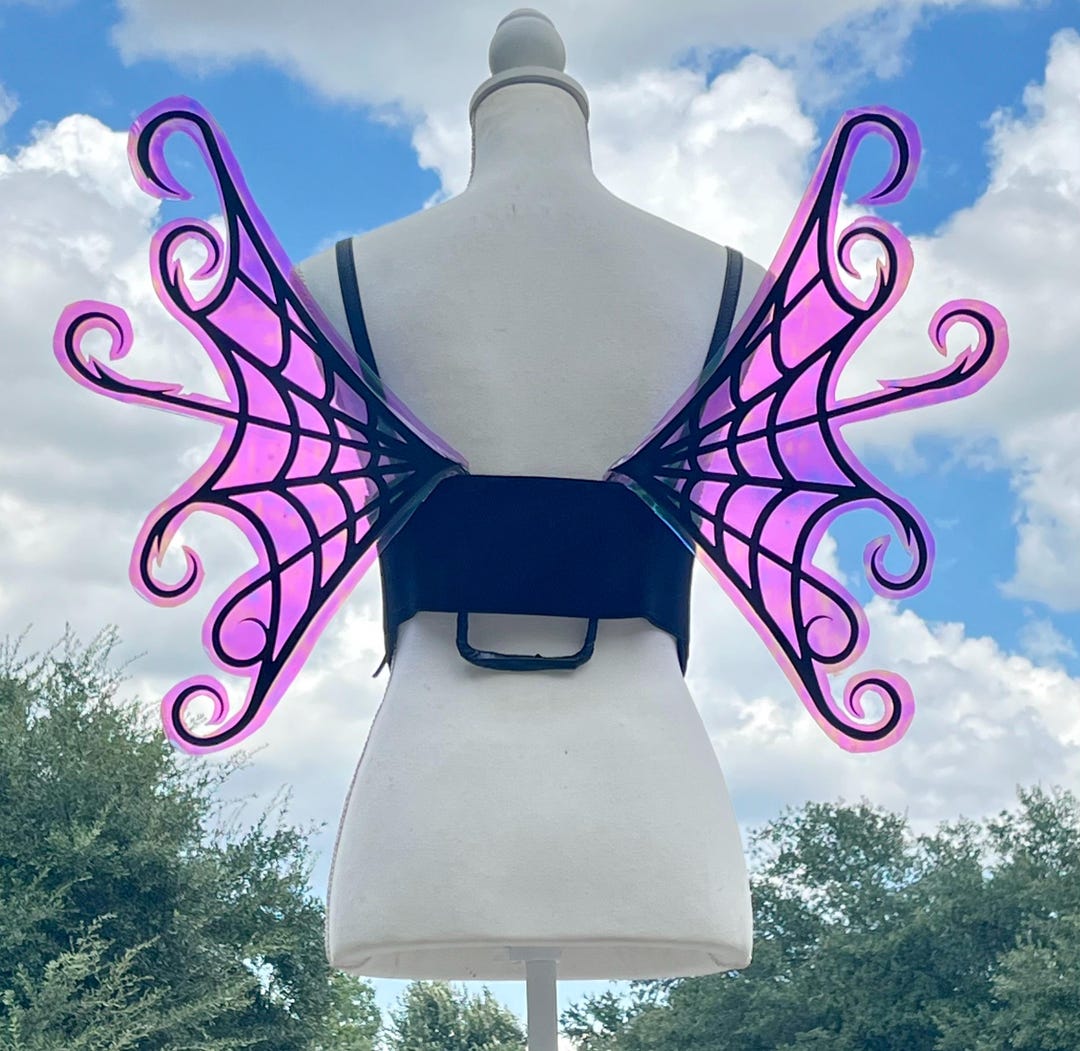 Spiderweb Wings for Halloween Costume Adult Size Cosplay Large Teal ...