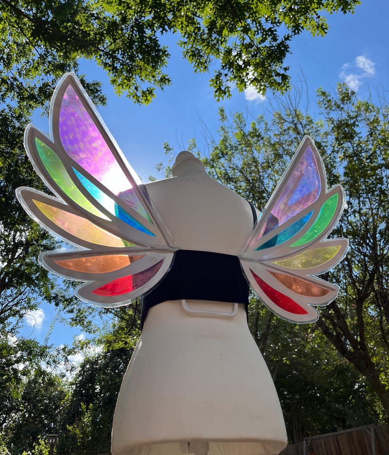 Rainbow Costume Wings Fairy Multicolor Pride Festival Colorful White ...