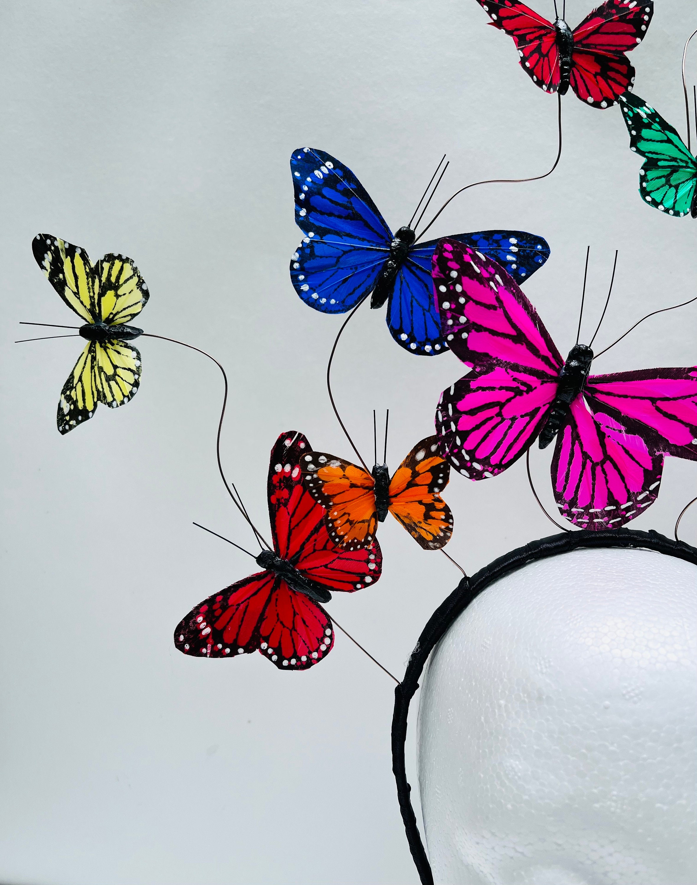 Rainbow Monarch Butterfly Headpiece Costume Crown Head Piece Fairy ...