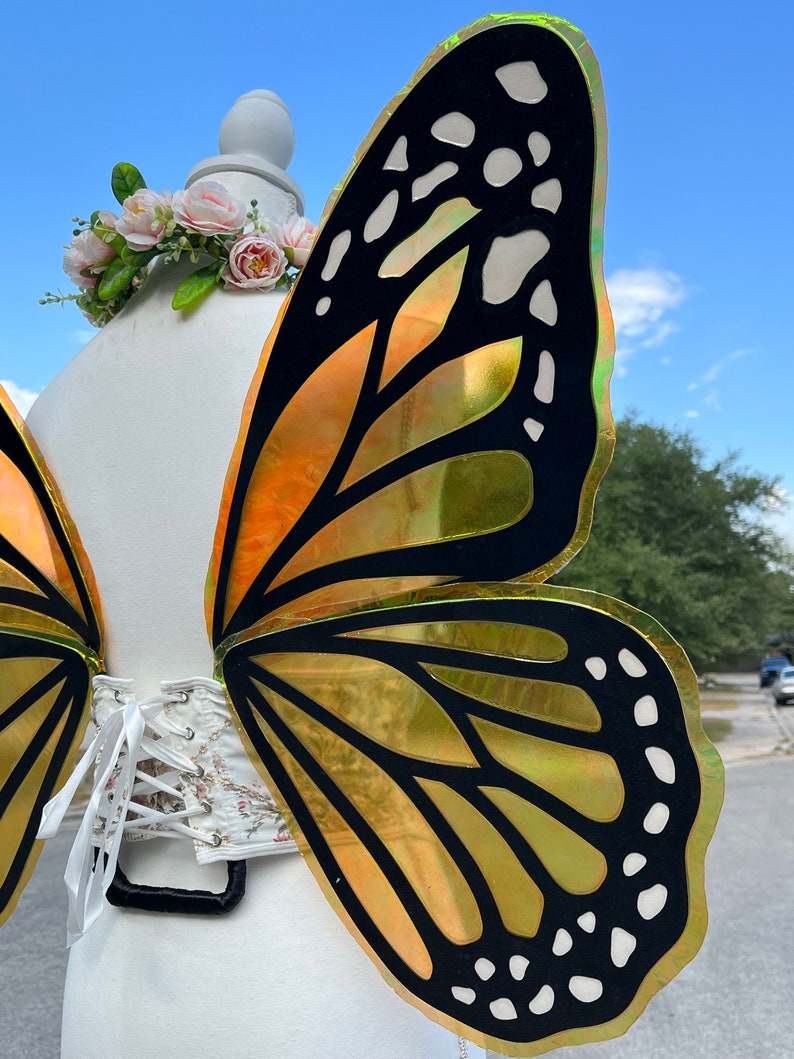 Monarch Butterfly Fairy Wings - Orange Black Large Adult Size Cosplay ...
