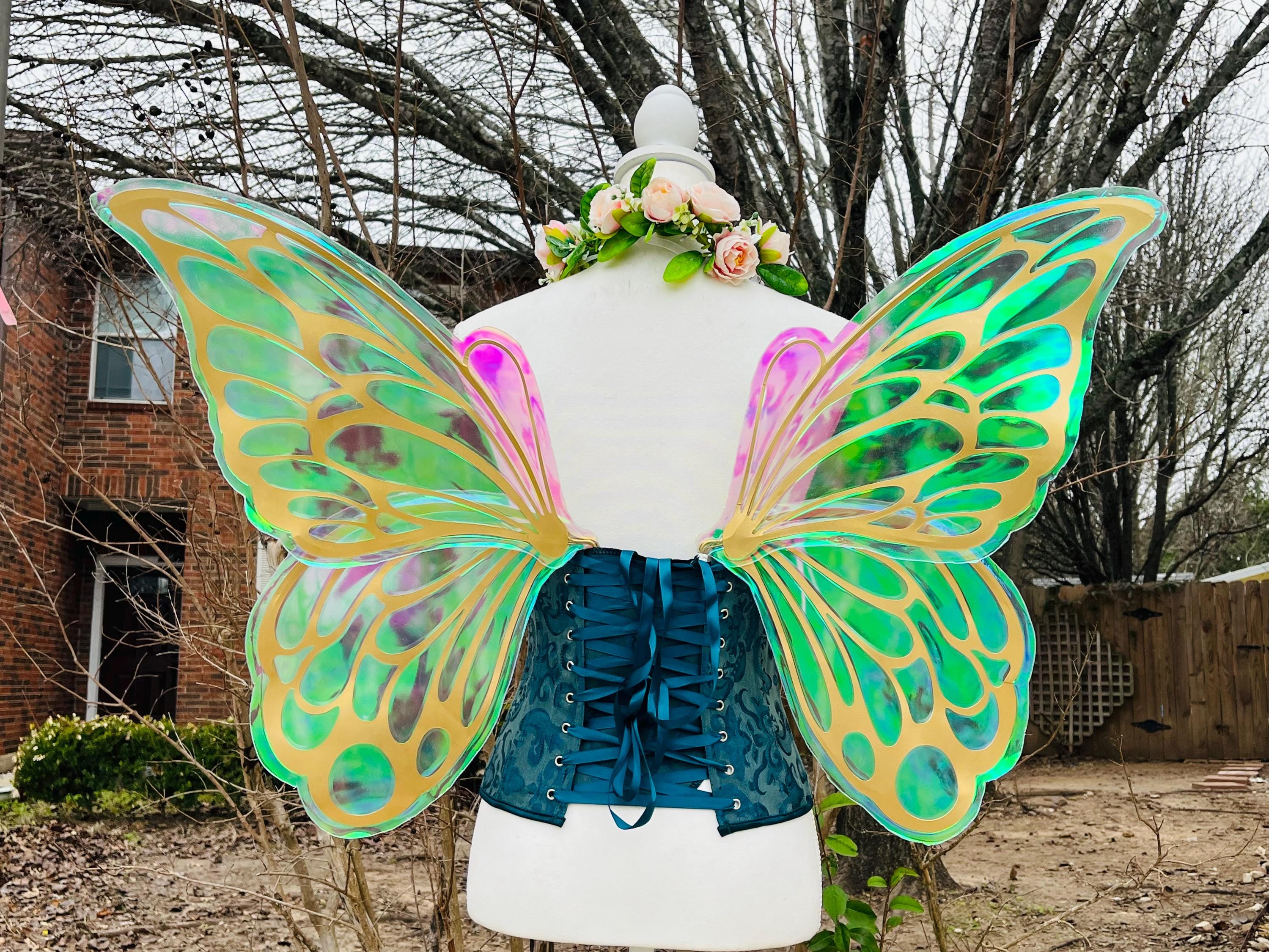 Bubble Fairy Wings Adult Size Cosplay Costume Pink Green Purple Gold ...