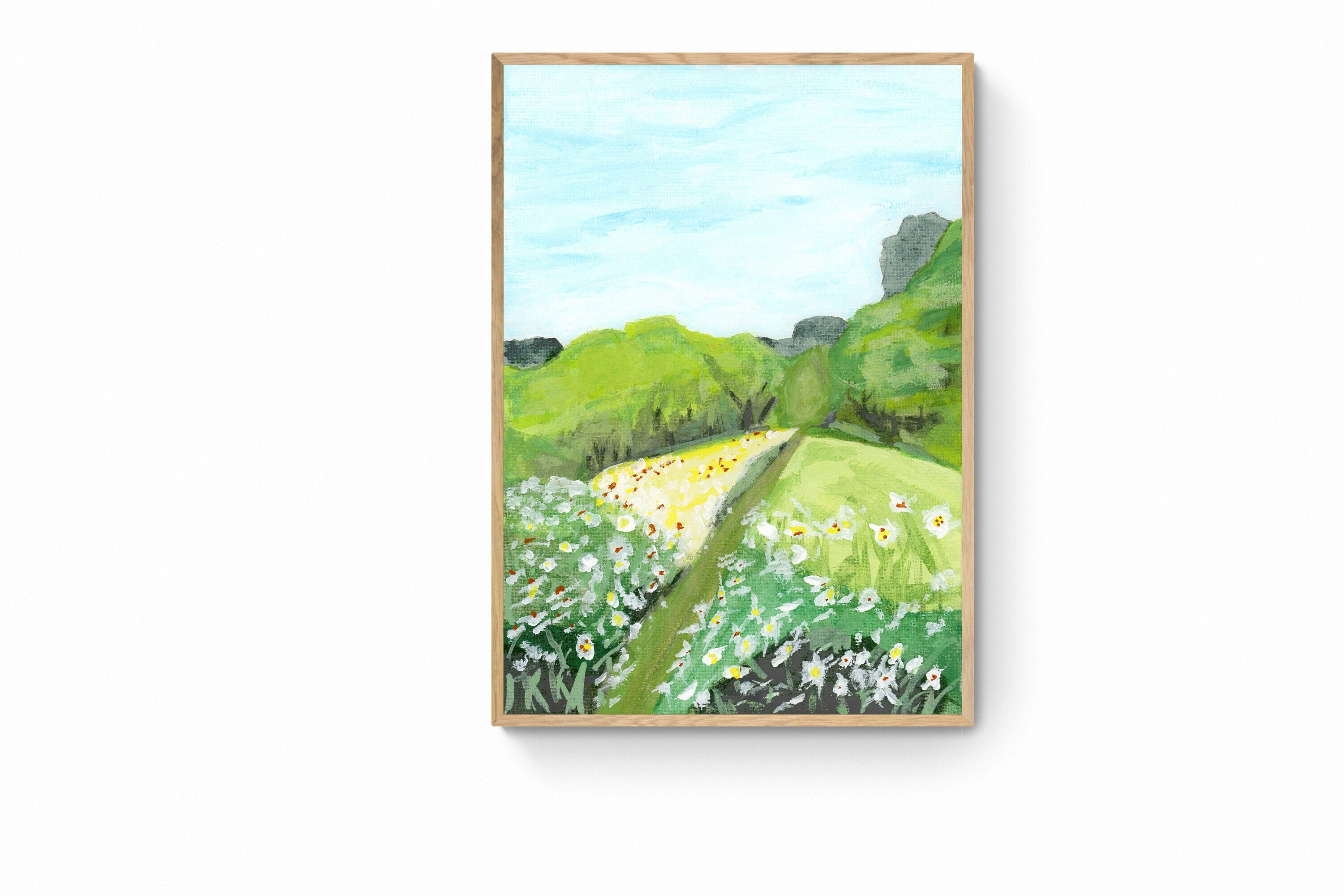 Hillside Flowers Art Print - Etsy