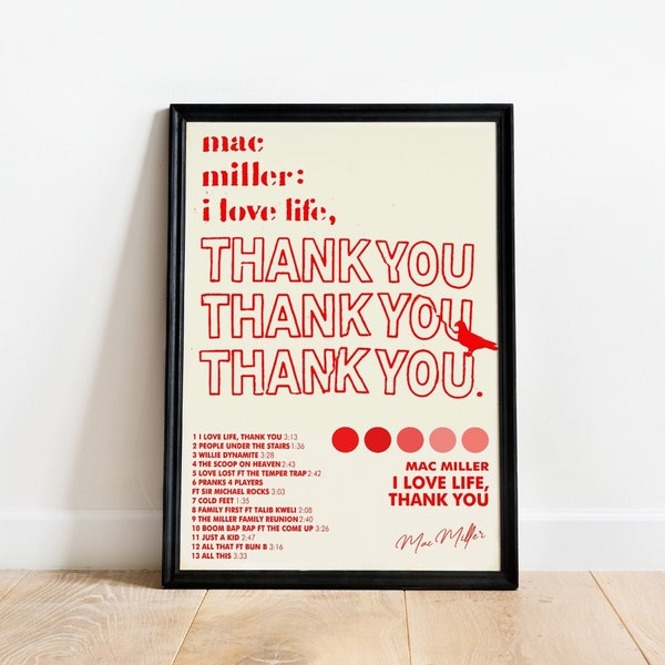 I Love Life Thank You Poster - Etsy