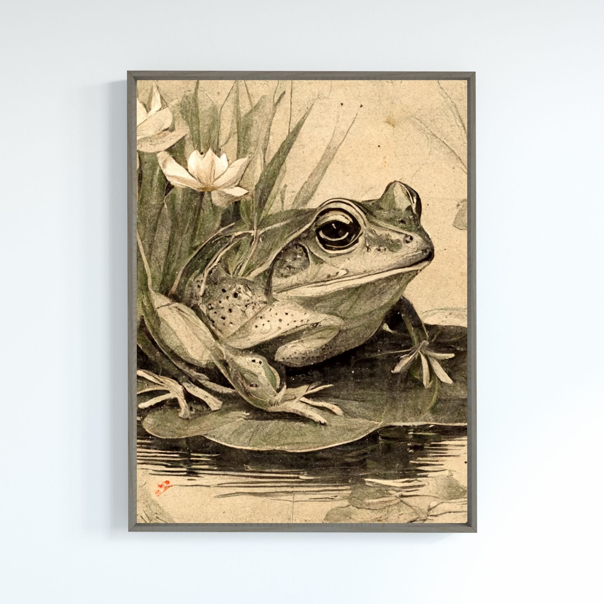Frog on Lilypad Poster Digital Print - Etsy