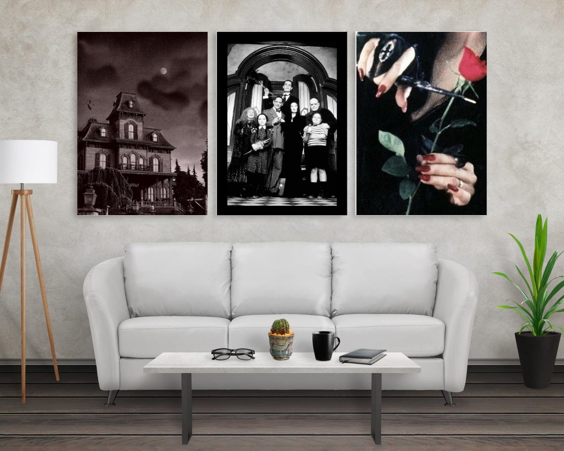 Addams Family Gothic Poster Set, Addams Family Wall Art, Home Decor ...