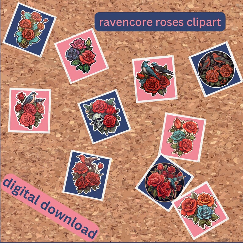 Ravencore Roses Clipart Bundle - 10 PNG & SVG Files for Scrapbooking ...