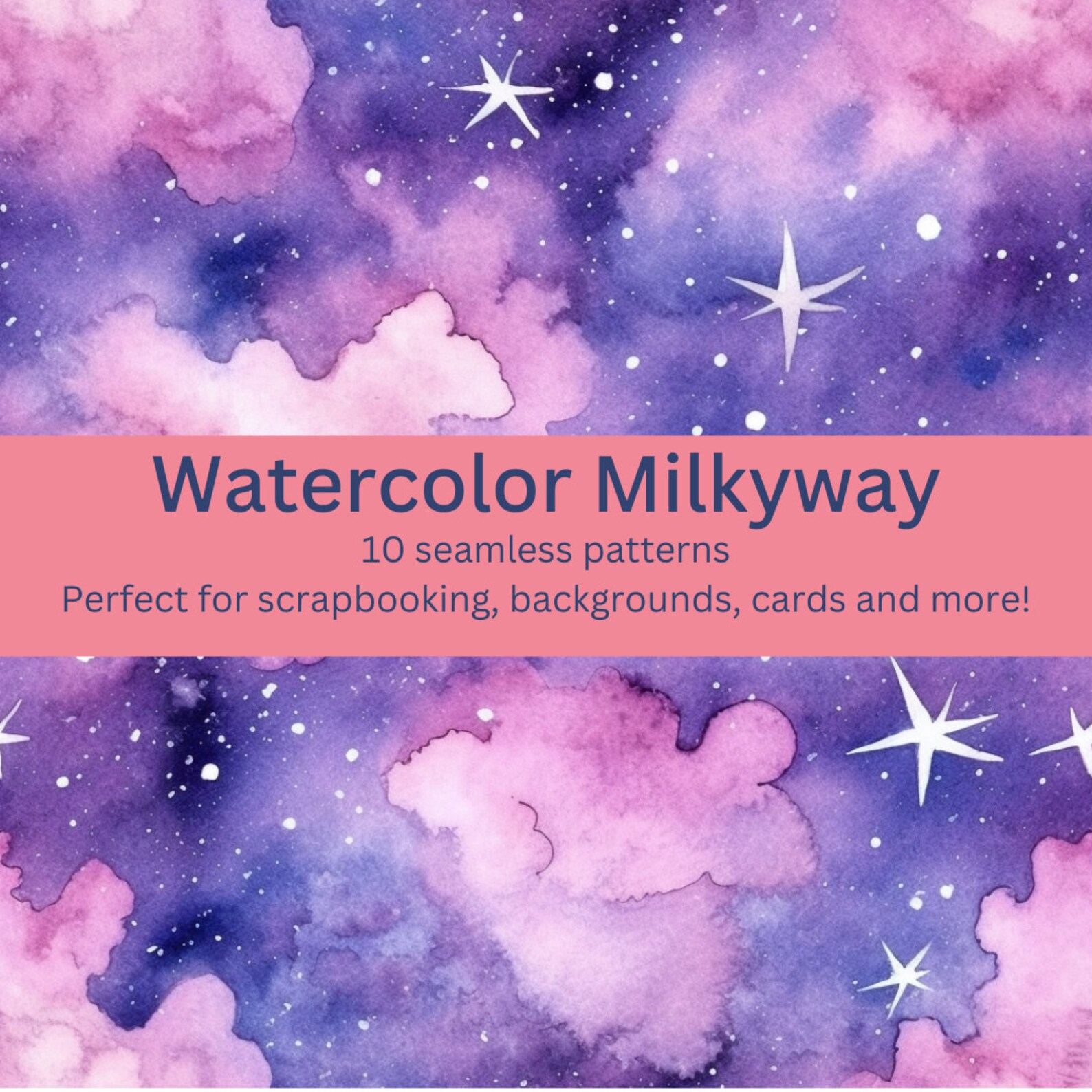 10 Galactic Milky Way Watercolor Patterns - Digital Seamless Designs ...