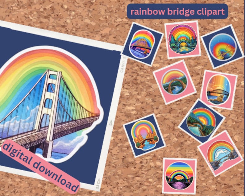 Rainbow Bridge Clipart Bundle 10 More PNG & SVG Images for - Etsy