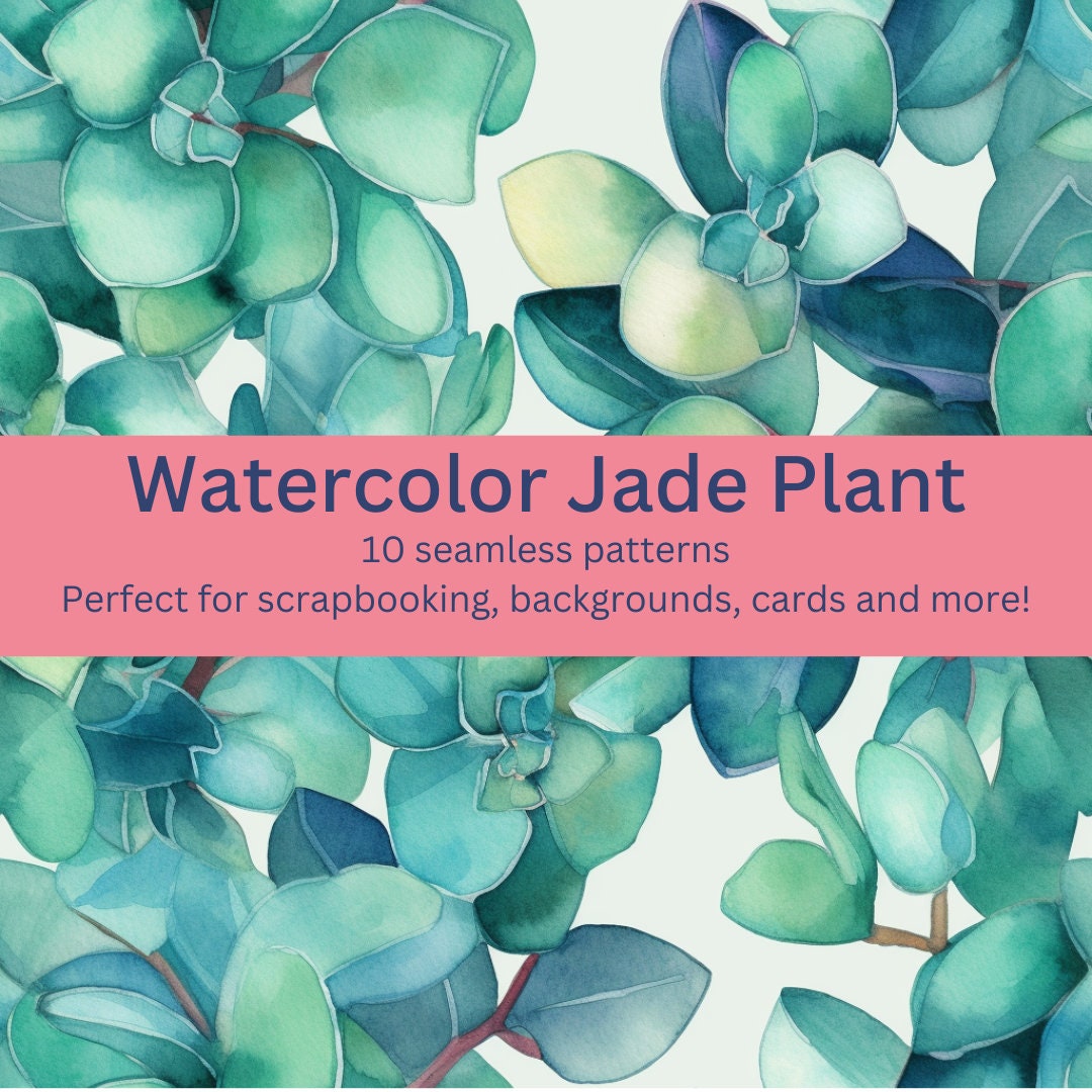 Bringing Nature Indoors: 10 Jade Plant Digital Seamless Watercolor ...