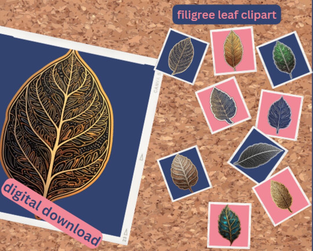Filigree Leaf Clipart Bundle - 10 More PNG & SVG Files for Scrapbooking ...