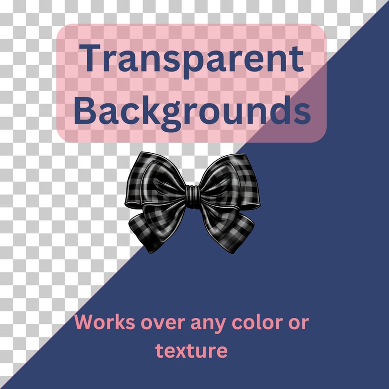 Black Plaid Bow Clipart Bundle - Perfect Designs for Scrapbooking, Web ...