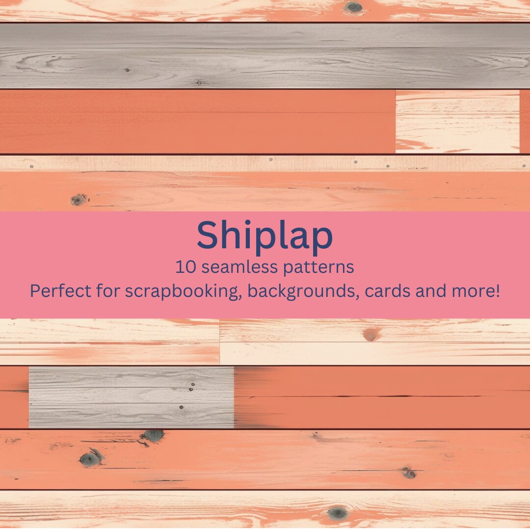10 Digital Seamless Shiplap Patterns: Rustic Wood Designs for DIY ...