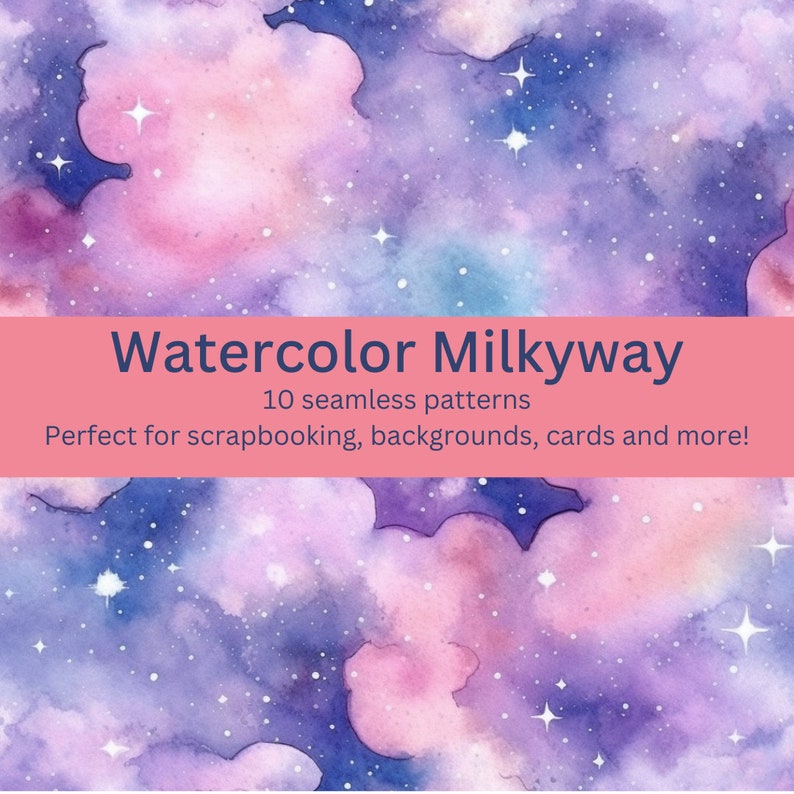 10 Galactic Milky Way Watercolor Patterns Digital Seamless - Etsy