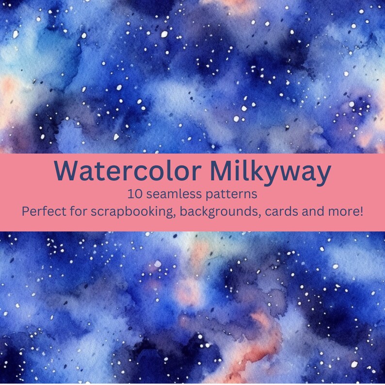 10 Galactic Milky Way Watercolor Patterns Digital Seamless - Etsy