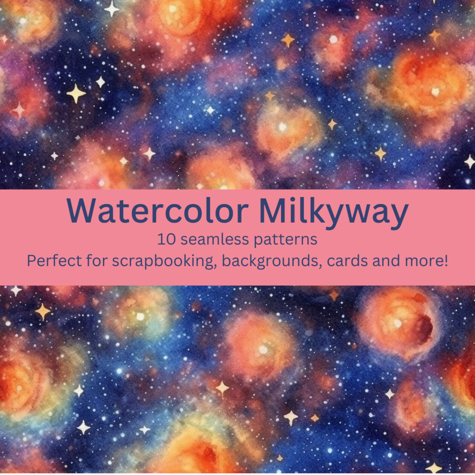 10 Galactic Milky Way Watercolor Patterns - Digital Seamless Designs ...