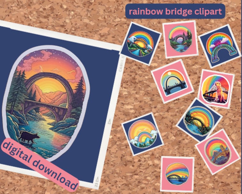 Rainbow Bridge Clipart Bundle | 10 PNG & SVG Images | for Scrapbooking ...