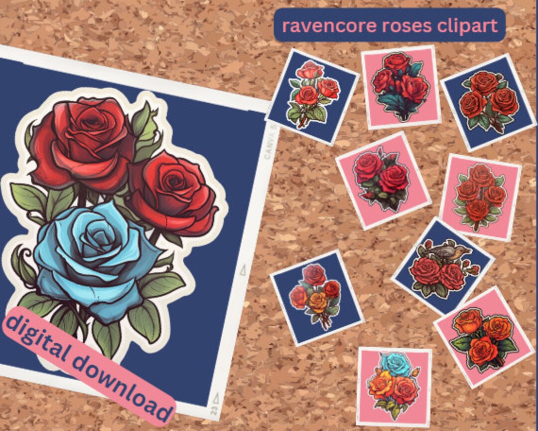 More Ravencore Roses Clipart Bundle - 10 PNG & SVG Files for ...